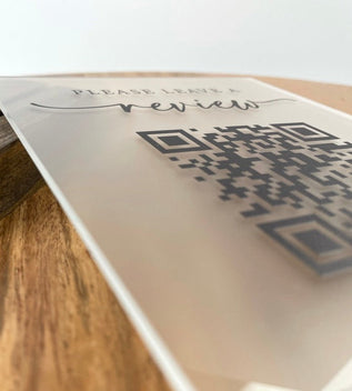 Acrylic QR code Signs – Willow + Barn