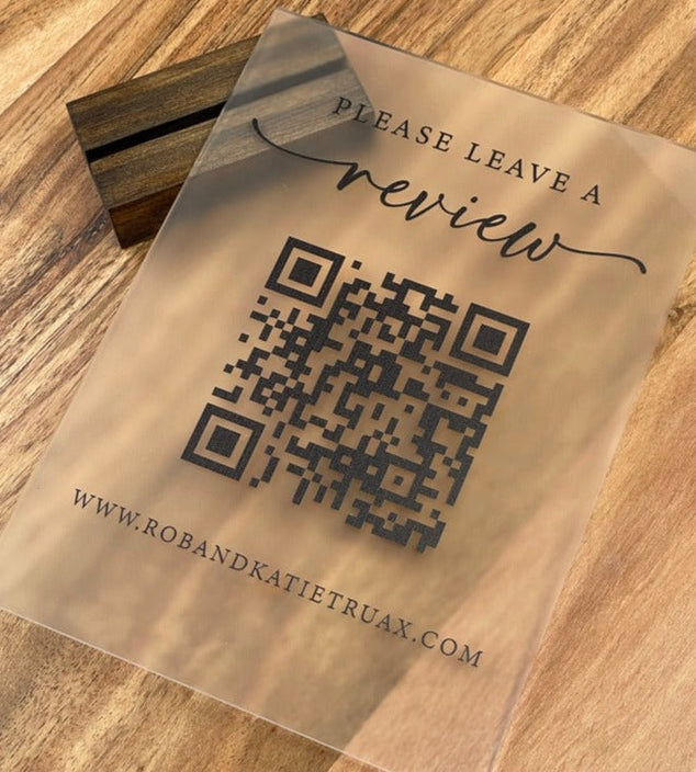 Acrylic QR code Signs – Willow + Barn