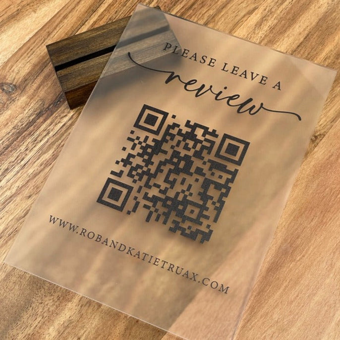 Acrylic QR code Signs – Willow + Barn