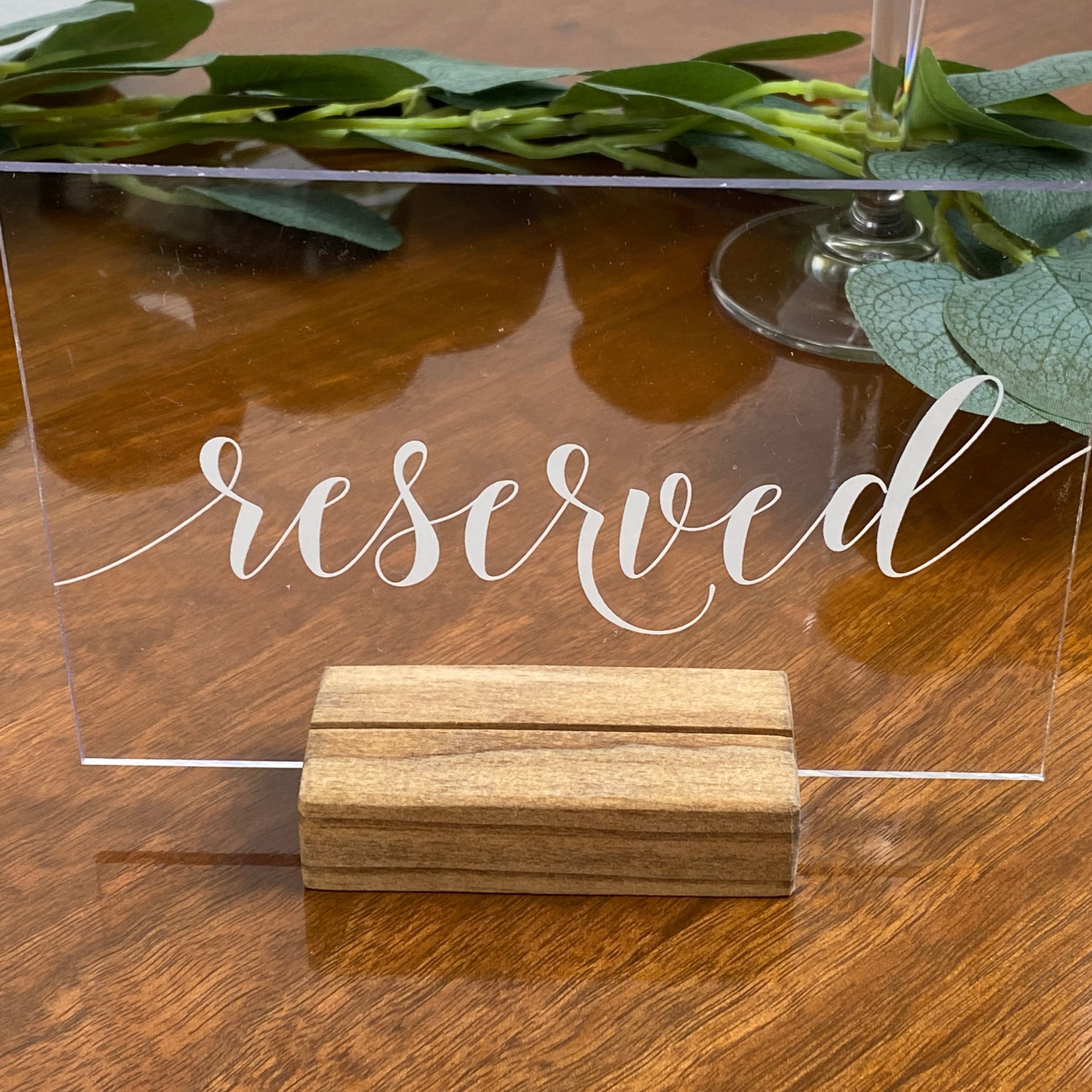 Acrylic Reserved Table Sign – Willow + Barn